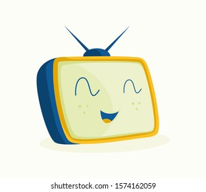 Vector Illustration Tv Character Mascot Smile Stock Vector (Royalty ...