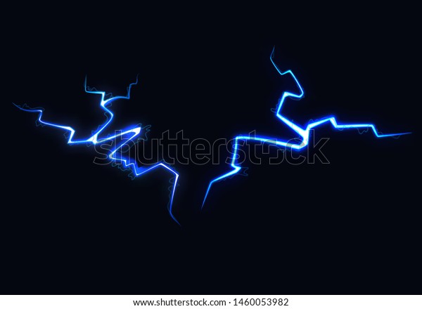 Vector Illustration Two Abstract Blue Lightnings Stock Vector (Royalty ...