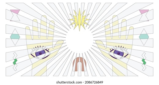 Vector Illustration Two Abstract Symbolism Picture Stock Vector ...