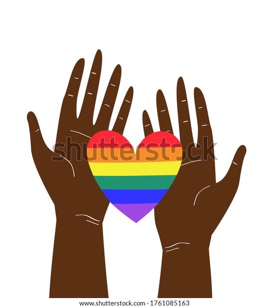 Vector Illustration Two Black Hands Holding Stock Vector (Royalty Free ...