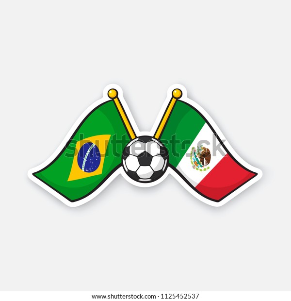 Vector Illustration Two Crossed National Flags Stock Vector (Royalty ...