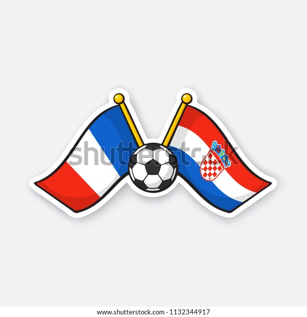 Vector Illustration Two Crossed National Flags Stock Vector (Royalty ...