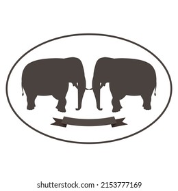 Vector Illustration Two Elephants Logo Stock Vector (Royalty Free) 2153777169 | Shutterstock