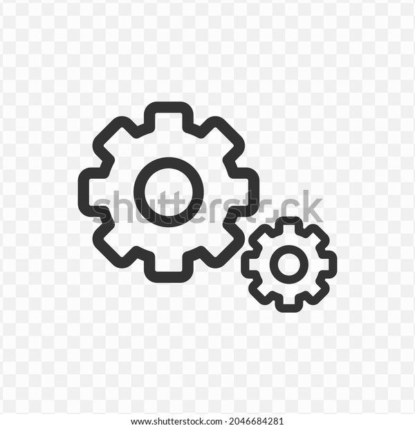 Vector Illustration Two Gears Icon Dark Stock Vector (Royalty Free ...
