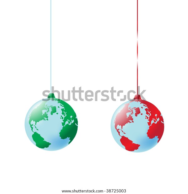 Vector Illustration Two Globes Image Earth Stock Vector (Royalty Free ...