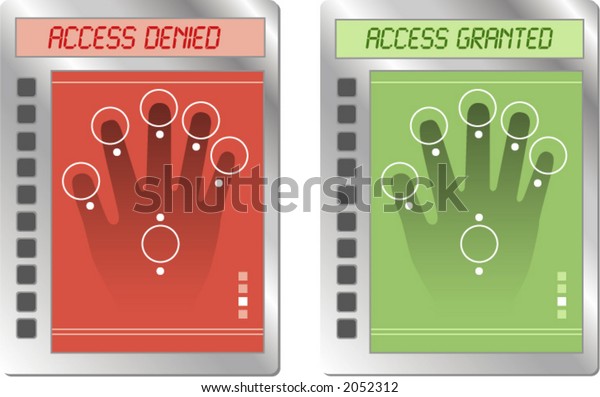 Vector Illustration Two Hand Scanners Stock Vector (Royalty Free ...