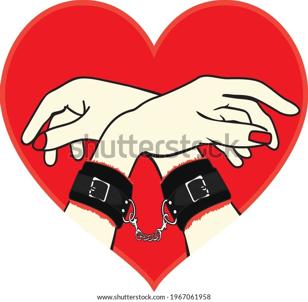 Vector Illustration Two Hands One Heart Stock Vector (Royalty Free ...