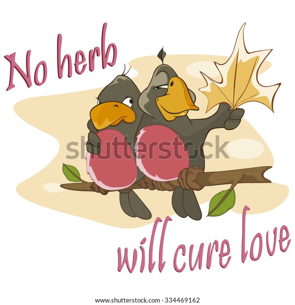 Vector Illustration Two Love Birds Adage Stock Vector (Royalty Free ...