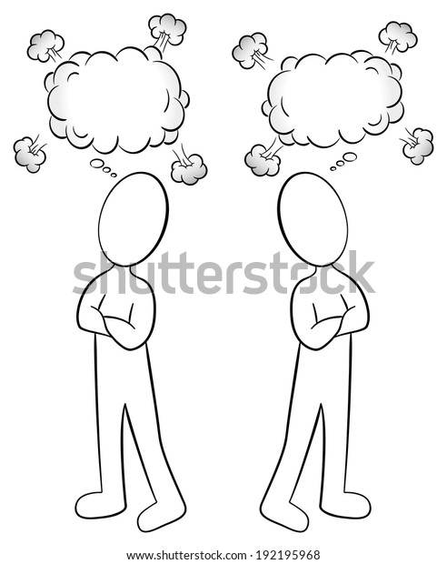 Vector Illustration Two People Different Opinion Stock Vector (Royalty ...