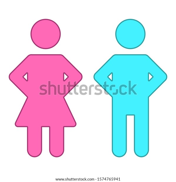 Vector Illustration Two People Icons Abstract Stock Vector (Royalty ...