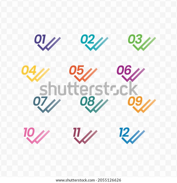 Vector Illustration Two Ticks Number Bullet Stock Vector (Royalty Free ...