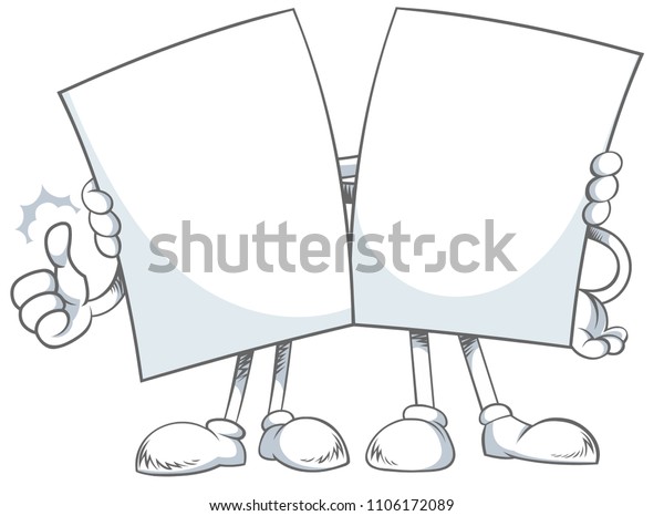Vector Illustration Two White Cartoon Characters 스톡 벡터(로열티 프리 ...