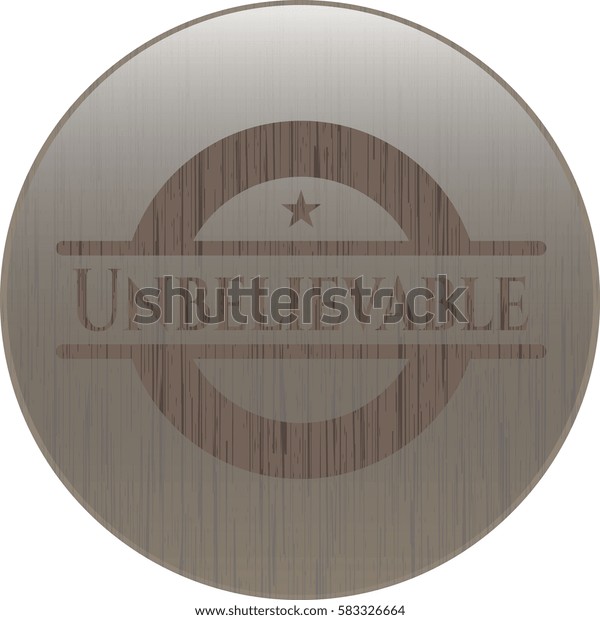 Vector Illustration Unbelievable Wood Emblem Icon Stock Vector (Royalty ...