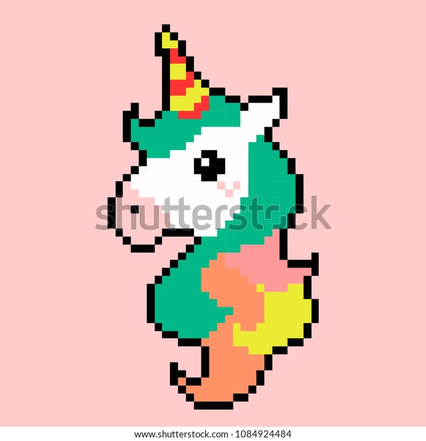 Vector Illustration Unicorn Pixel Art Stock Vector (Royalty Free ...