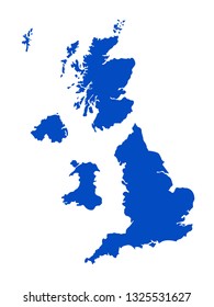 Vector Illustration United Kingdom Countries Maps Stock Vector (Royalty ...