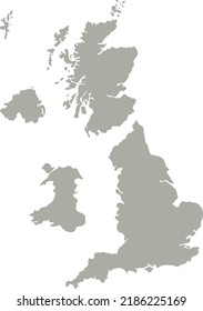 Vector Illustration United Kingdom Countries Map Stock Vector (Royalty ...