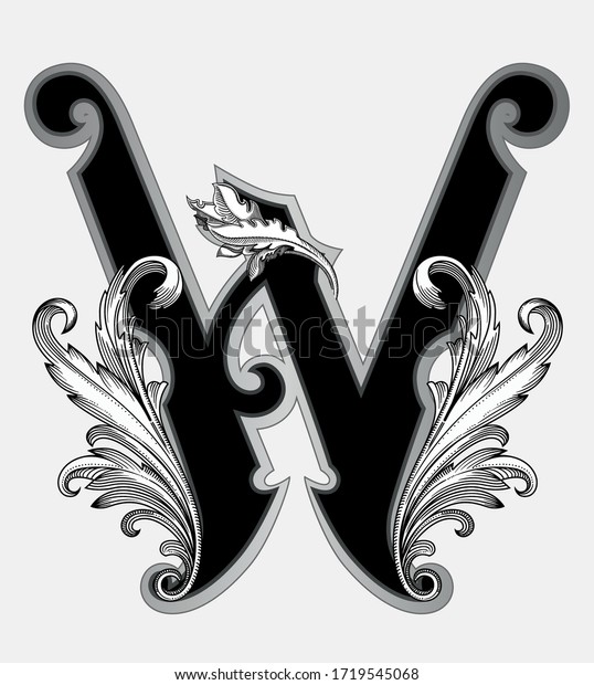 Vector Illustration Uppercase Letter Decorations Isolated Stock Vector ...
