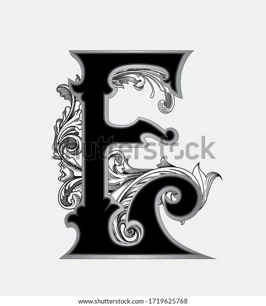 Vector Illustration Uppercase Letter Decorations Isolated Stock Vector ...