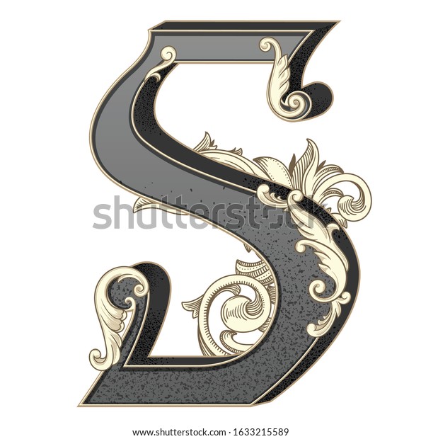 Vector Illustration Uppercase Letter S Decorations Stock Vector ...