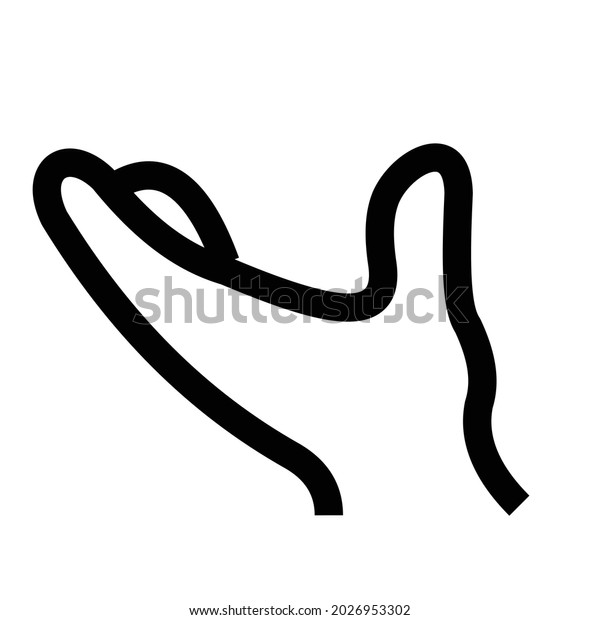 Vector Illustration Upturned Hand Icon Line Stock Vector (Royalty Free ...