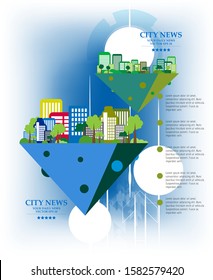 Vector Illustration Urban Landscape Smart City Stock Vector (Royalty ...