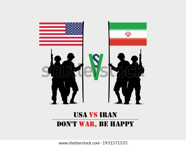 Vector Illustration Usa Vs Iran Conflict Stock Vector (Royalty Free ...