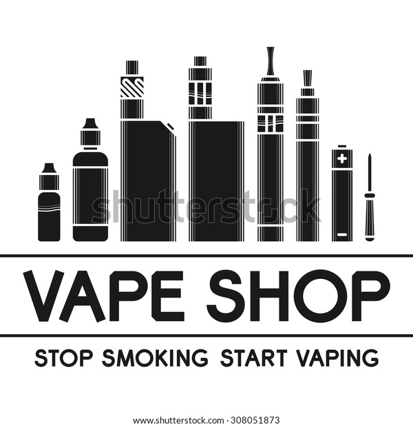 Vector Illustration Vape Dark Print On Stock Vector (Royalty Free ...