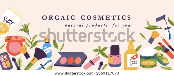 Vector Illustration Various Cosmetics Face Body Stock Vector (Royalty ...