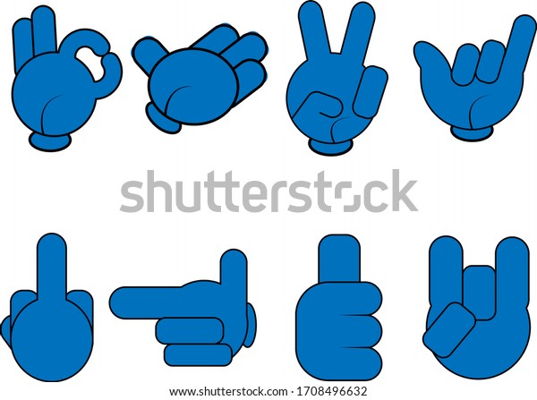 Vector Illustration Various Finger Poses Stock Vector (Royalty Free ...