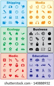 Vector Illustration Various Icons Stock Vector (Royalty Free) 140888932 ...
