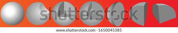 Vector Illustration Various Sphere Cuts Stock Vector (Royalty Free ...