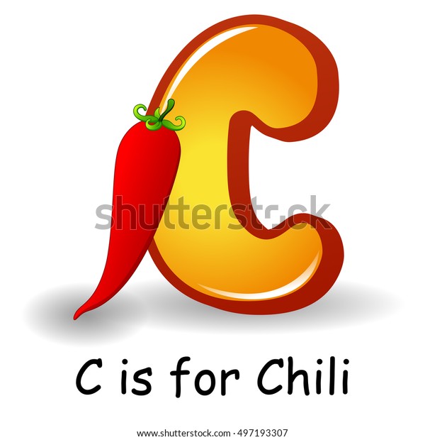 Vector Illustration Vegetables Alphabet C Chili Stock Vector (Royalty ...