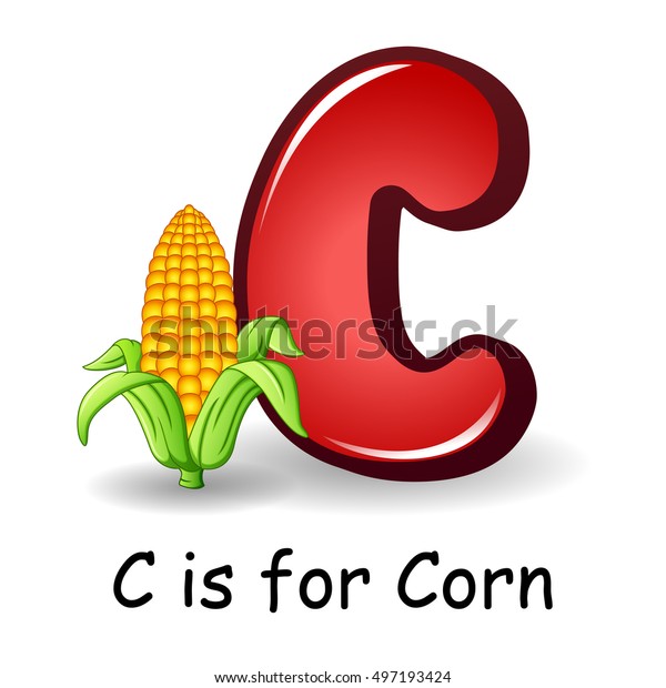 Vector Illustration Vegetables Alphabet C Corn Stock Vector (Royalty ...