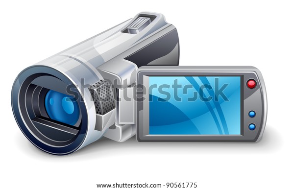 Vector Illustration Video Camera On White Stock Vector (Royalty Free ...