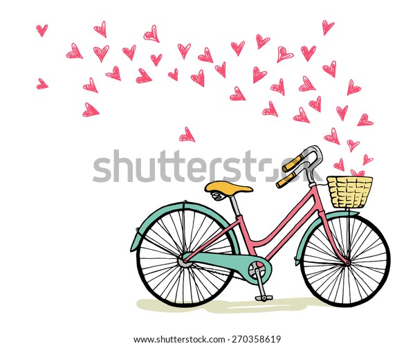 Vector Illustration Vintage Bicycle Flying Out Stock Vector (Royalty ...