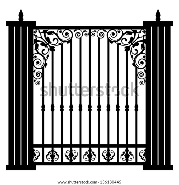 Vector Illustration Vintage Gate Stock Vector (Royalty Free) 156130445 ...