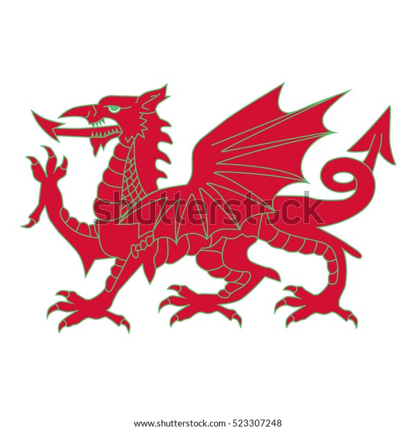 Vector Illustration Vintage Medieval Dragon Dragon Stock Vector ...