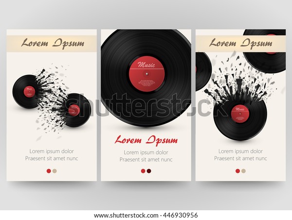 Vector Illustration Vinyl Records On Banners 스톡 벡터(로열티 프리) 446930956 ...