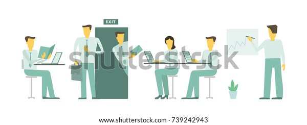 Vector Illustration Visit Office Looked Into Stock Vector (Royalty Free ...