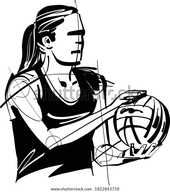 Vector Illustration Volleyball Female Player Stock Vector (Royalty Free ...