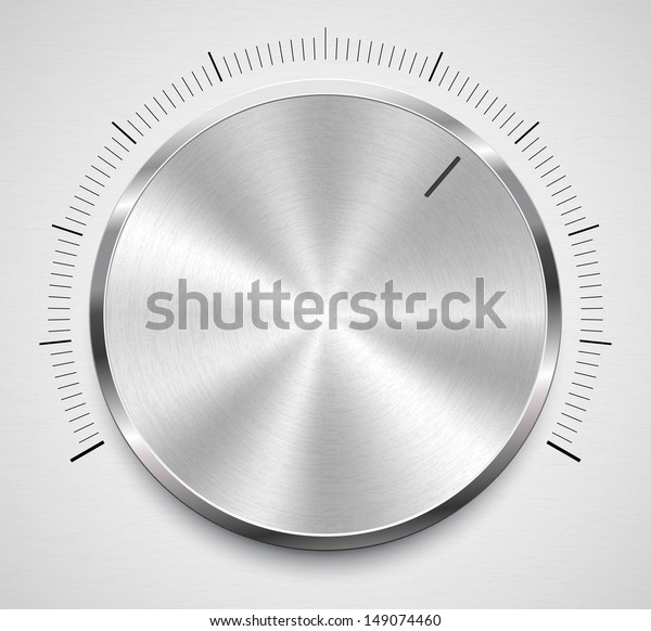 Vector Illustration Volume Knob Steel Texture Stock Vector (Royalty ...
