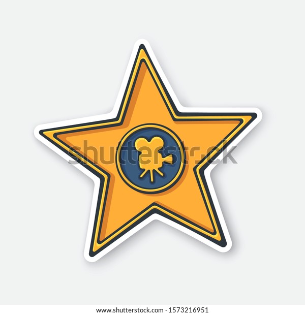 Vector Illustration Walk Fame Star Hollywood Stock Vector (Royalty Free ...