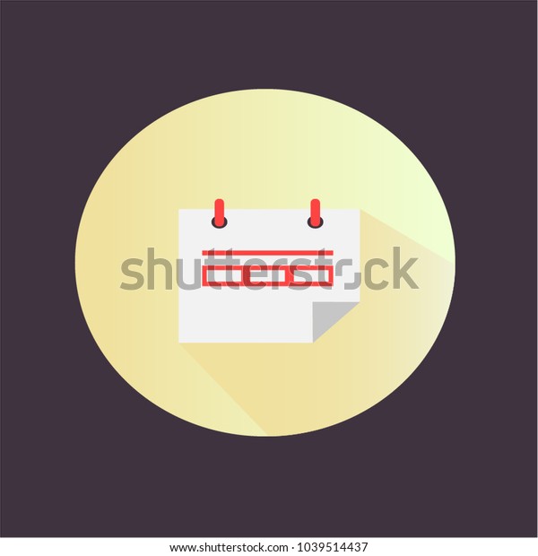 Vector Illustration Walled White Calendar Red Stock Vector (Royalty ...