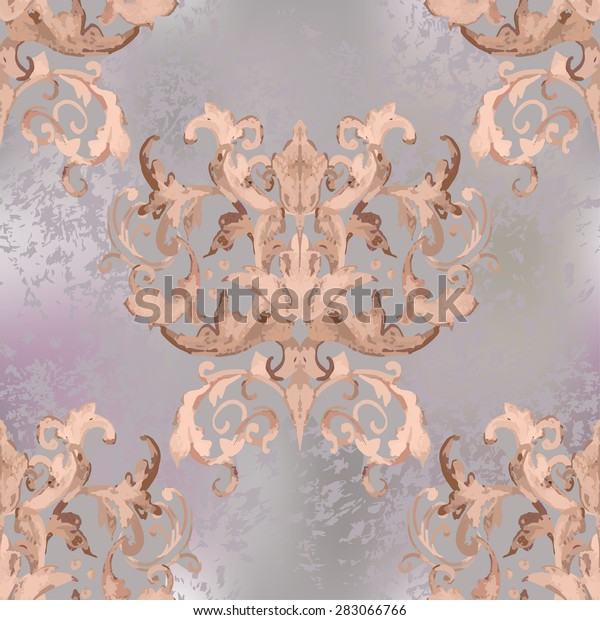 Vector Illustration Wallpaper Fabric Patterns Baroque Stock Vector ...