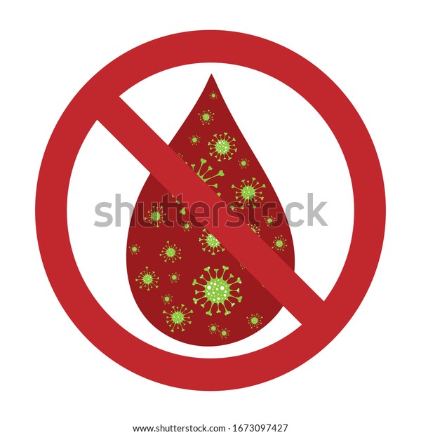Vector Illustration Warning Sign Contaminated Blood Stock Vector ...