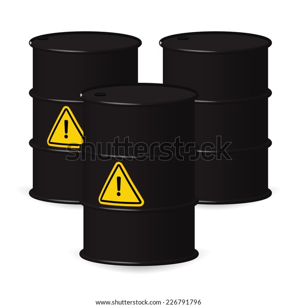 Vector Illustration Waste Barrels On White Stock Vector (Royalty Free ...