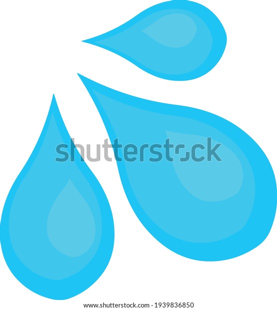 Vector Illustration Water Drops Emoticon Stock Vector (Royalty Free ...