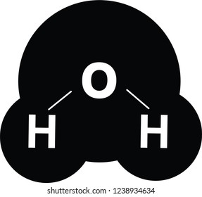 Vector Illustration Water Molecule Icon Black Stock Vector (Royalty ...