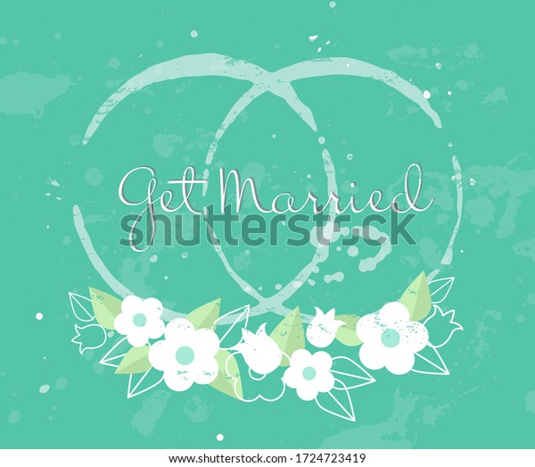 Vector Illustration Wedding Rings Invitation Event Stock Vector ...