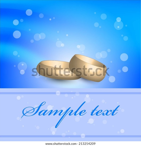 Vector Illustration Weddings Rings Blue Background Stock Vector ...